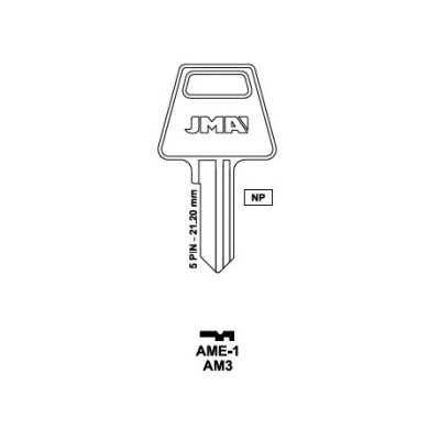 JMA – AME-1E AM3 1045 5-Pin American Padlock Key